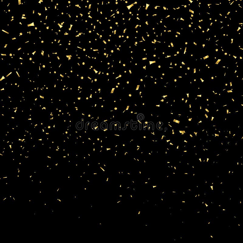Gold metallic confetti stock vector. Illustration of birthday - 209671779