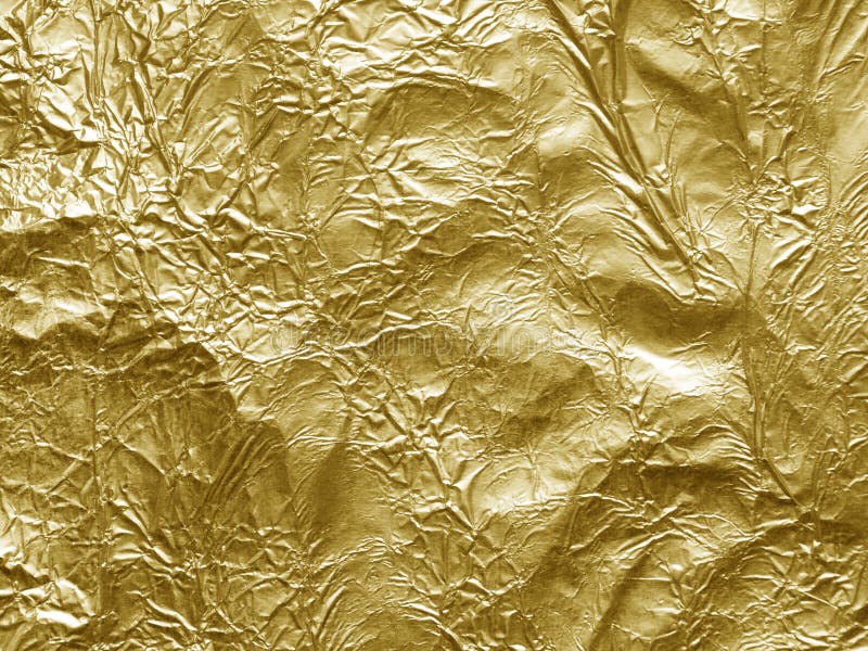 Gold Metallic Crumpled Foil Texture Background Stock Image - Image of ...