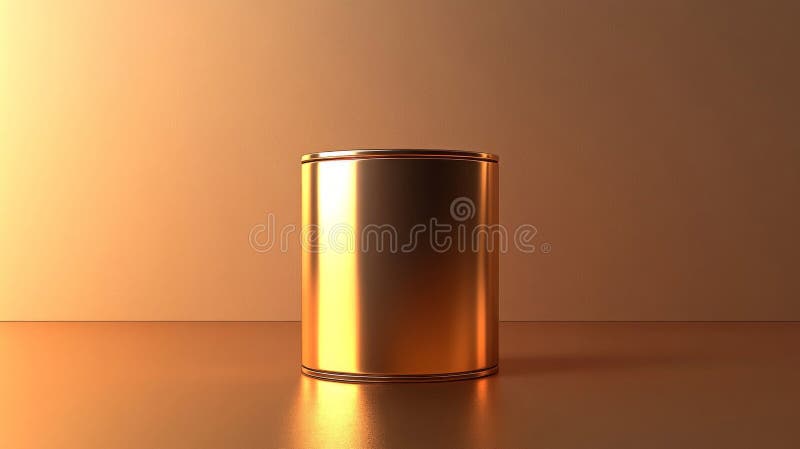 Gold Metallic Cylinder on Golden Background Stock Illustration ...