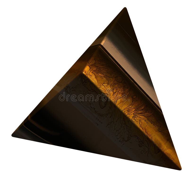 Gold Metallic Pyramid Shaped Solid Geometry Abstract, Dramatic ...