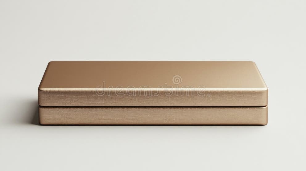 Gold Metallic Rectangular Box with Textured Surface Stock Illustration ...