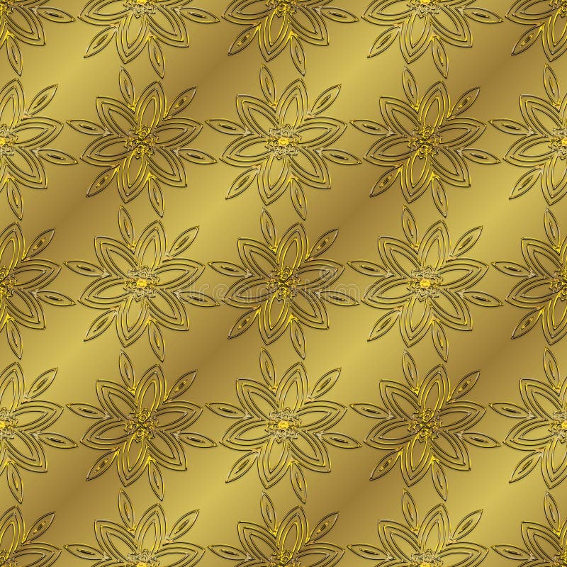 Gold Metallic Regular Seamless Pattern. Stock Illustration ...