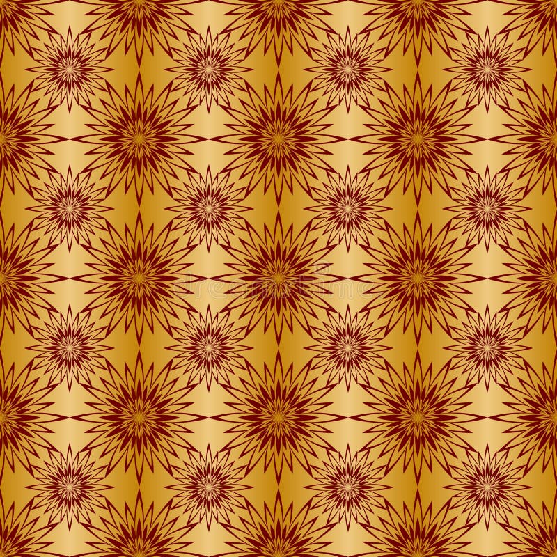 Gold Metallic Regular Seamless Pattern. Red Design. Luxury Background ...
