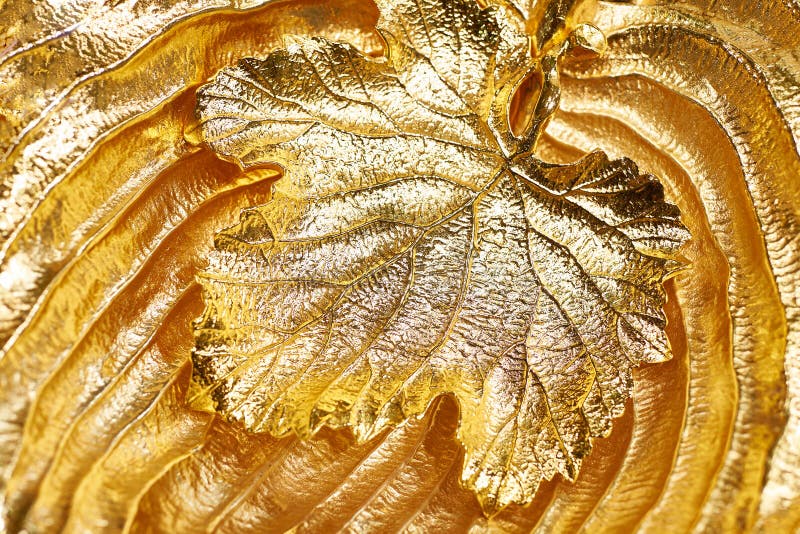 Gold Metallic Texture Leaf Plant Stock Photo - Image of finance, plant ...
