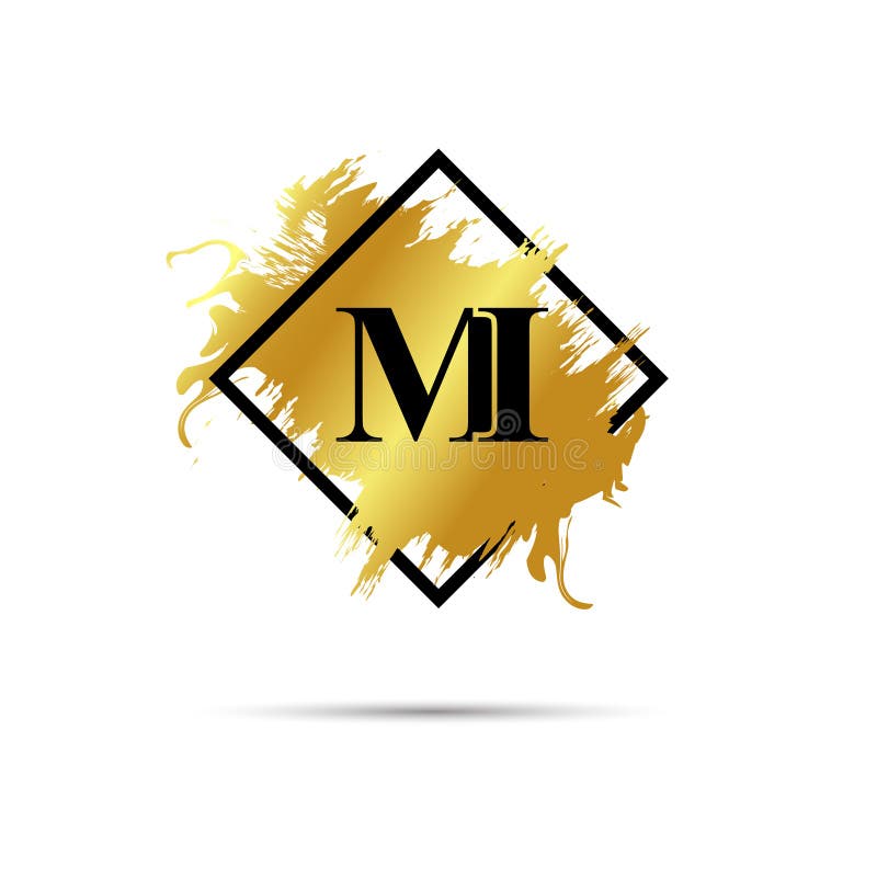 Gold MI Logo Symbol Vector Art Design Stock Illustration - Illustration ...