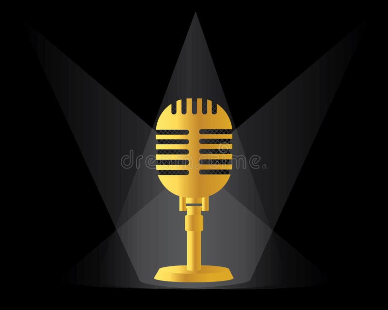 Gold mic infographic stock vector. Illustration of broadcast - 83800511