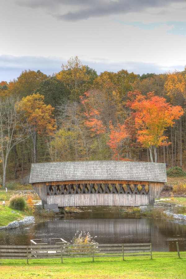 Gold Mine Covered Bridge Vertical in Connecticut, United States Stock ...