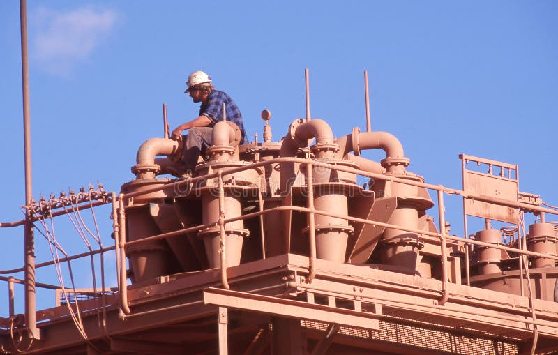 Gold Mine Processing Plant with Worker Editorial Photography - Image of ...