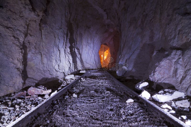 Old Mining Car Inside Tunnel Stock Photo - Image of rail, construction ...