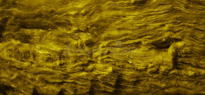 Gold Mineral Wool with a Visible Texture Stock Photo - Image of ...
