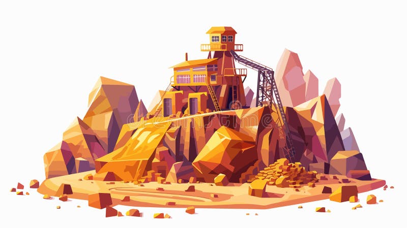 Abstract Gold Mining Concept Vector Illustration Stock Vector ...