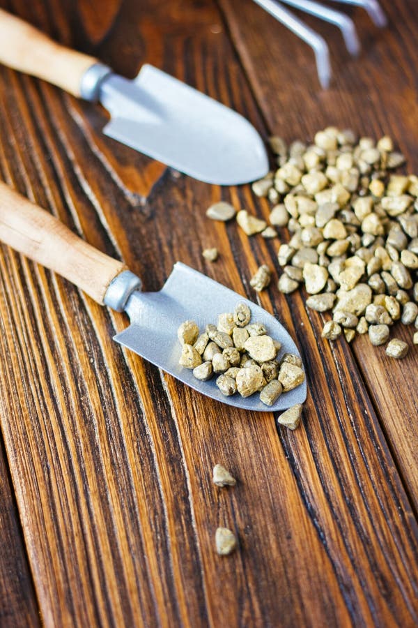 Gold Mining Concept - Golden Sand with Instruments for Mining. Stock ...