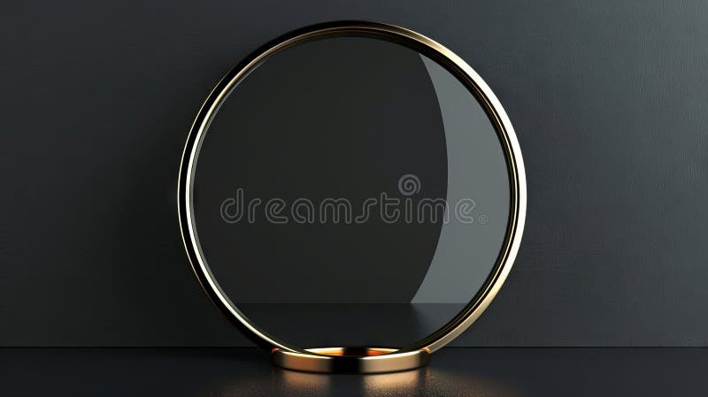 A Gold Mirror on a Black Surface Stock Image - Image of bead, brass ...