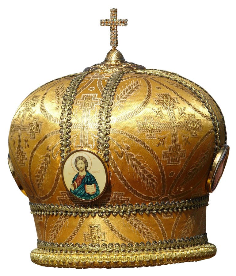Gold Mitre - Solemn Headgear of the Orthodox Bisho Stock Photo - Image ...