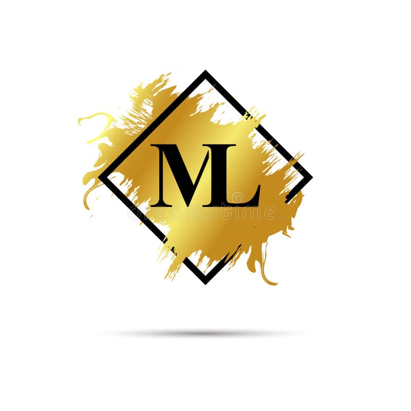 Gold ML Logo Symbol Vector Art Design Stock Illustration - Illustration ...