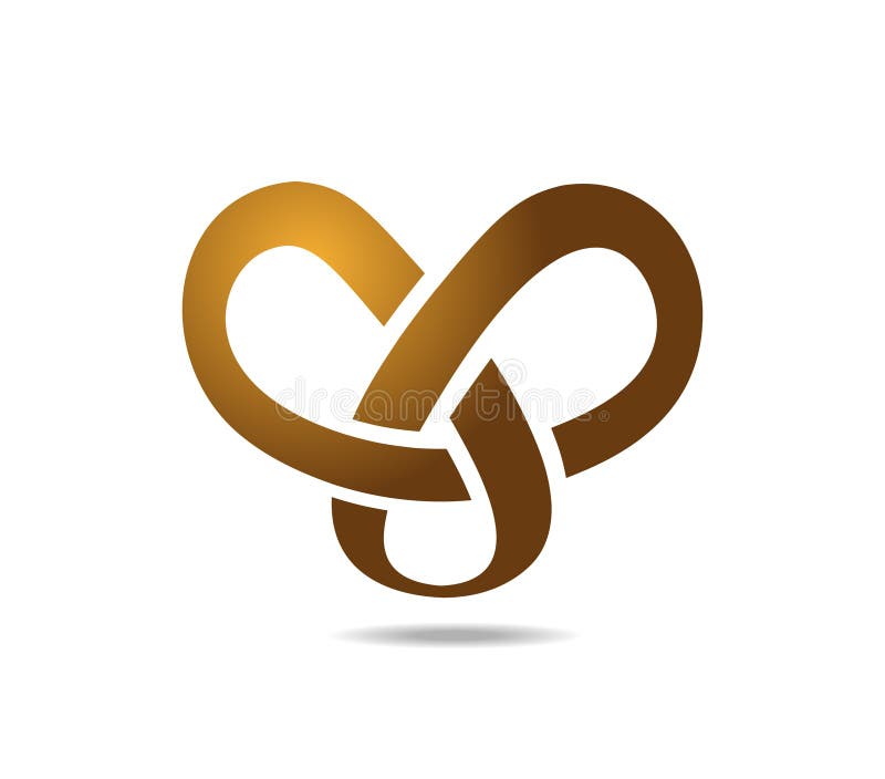 Gold Mobius Loop Composed of Three Loops. Drawn on a Sphere Stock ...