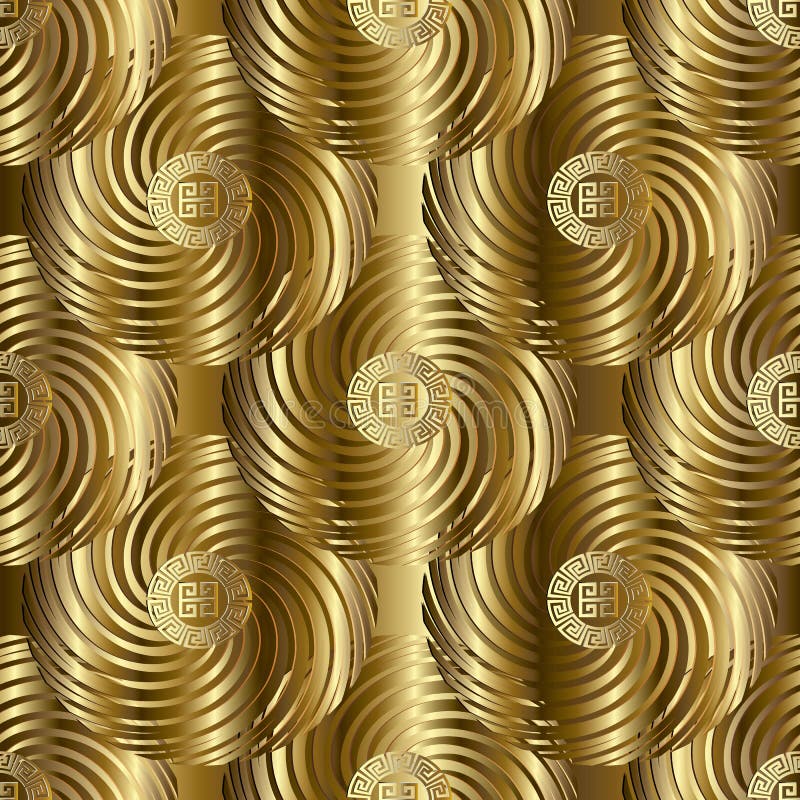 Gold Modern Vector Meander Seamless Pattern. Geometric Golden B Stock ...