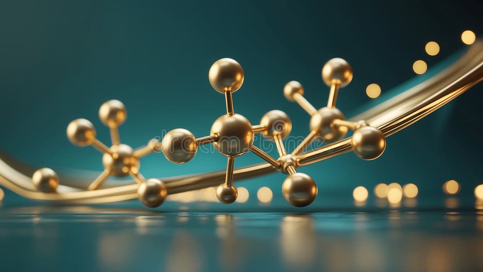 D Render Golden Atoms Stock Illustrations – 2 D Render Golden Atoms ...