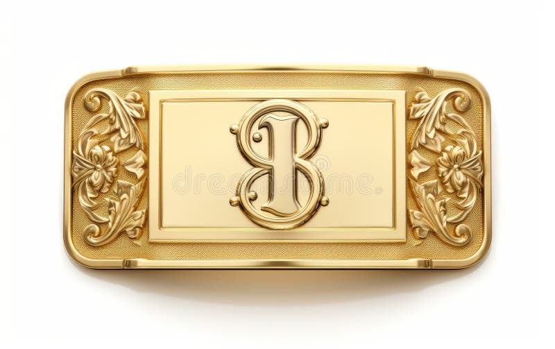 A Gold Money Clip with Letter Stock Illustration - Illustration of ...