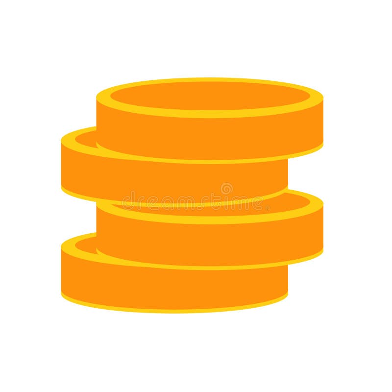 Gold Money Coins Stack Vector Image, Pile of Golden Coin Flat Icon Design Illustration Stock ...