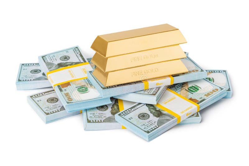 Gold and money stock image. Image of paper, bank, commercial - 132920795