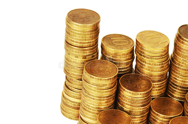 Money Stack in Hand Isolated on White Background Stock Image - Image of ...