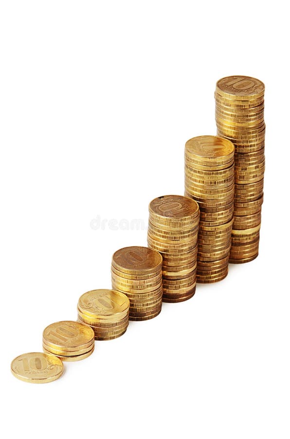 Money Stack in Hand Isolated on White Background Stock Image - Image of ...