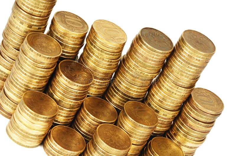 Money Stack in Hand Isolated on White Background Stock Image - Image of ...