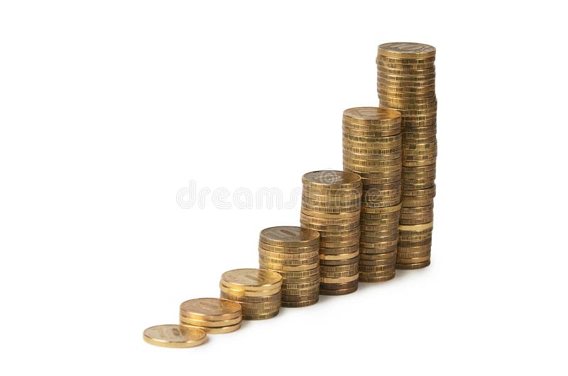 Money Stack in Hand Isolated on White Background Stock Image - Image of ...