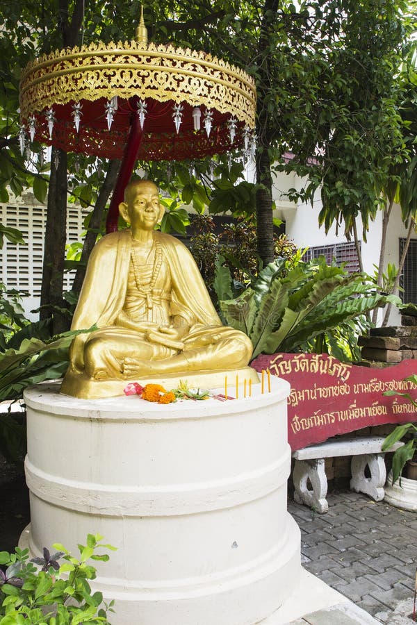 Gold monk statue stock photo. Image of asia, sculpture - 42488760