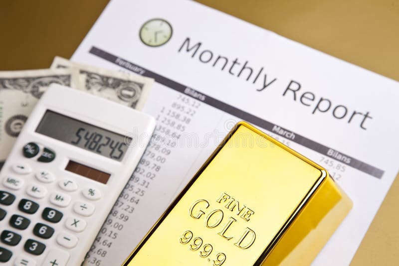 Gold monthly report stock photo. Image of commerce, finance - 24694718