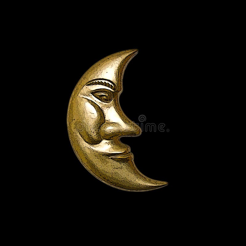 Gold Moon stock photo. Image of gold, face, moonlight - 6963818