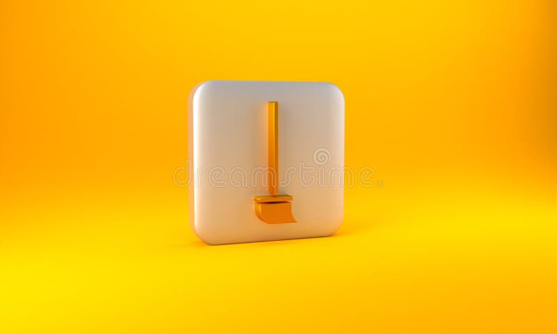 Gold Mop Icon Isolated on Yellow Background. Cleaning Service Concept ...