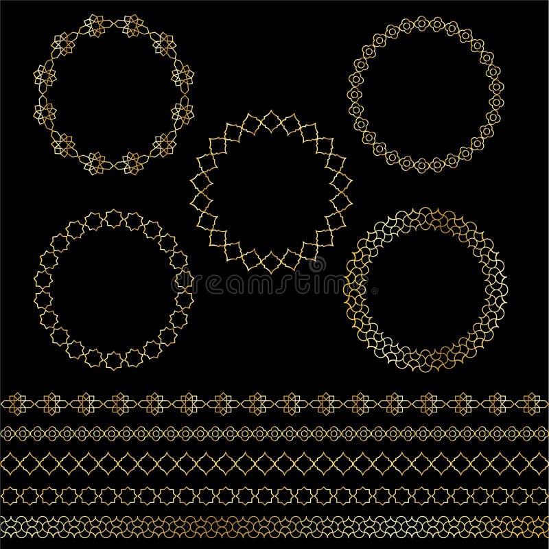 Moroccan Border Patterns stock vector. Illustration of border - 41652634