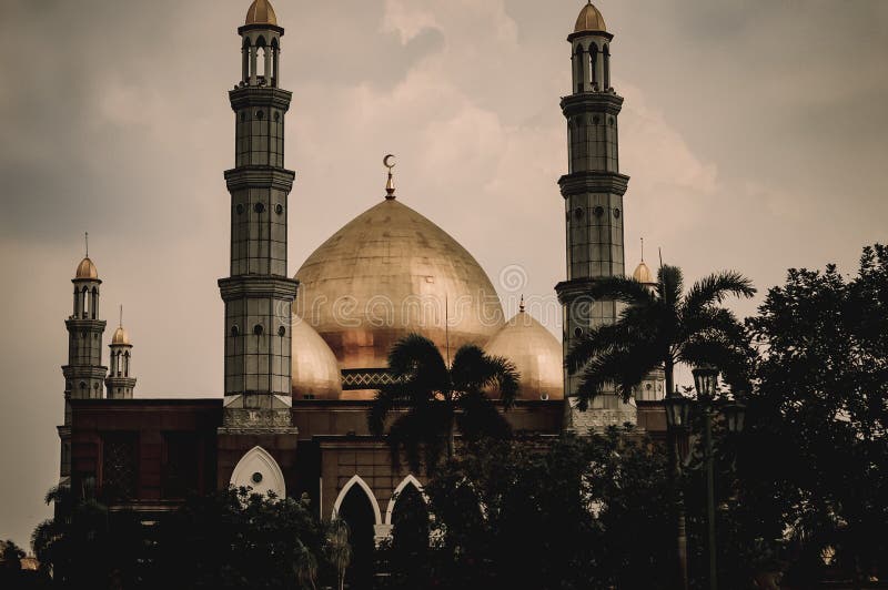 Gold of mosque stock image. Image of landmark, dome - 203541753