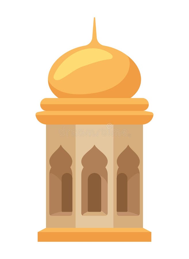 Gold mosque tower stock vector. Illustration of mosque - 265516218
