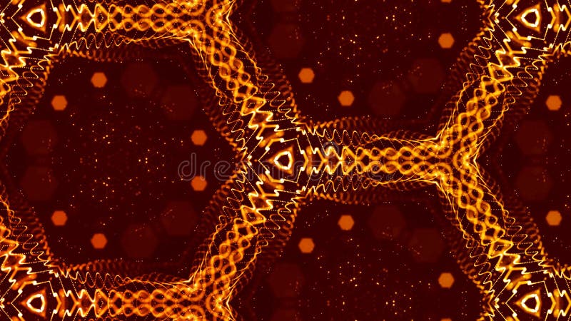 Gold Motion Design Background with Symmetrical Pattern. Abstract Sci-fi ...