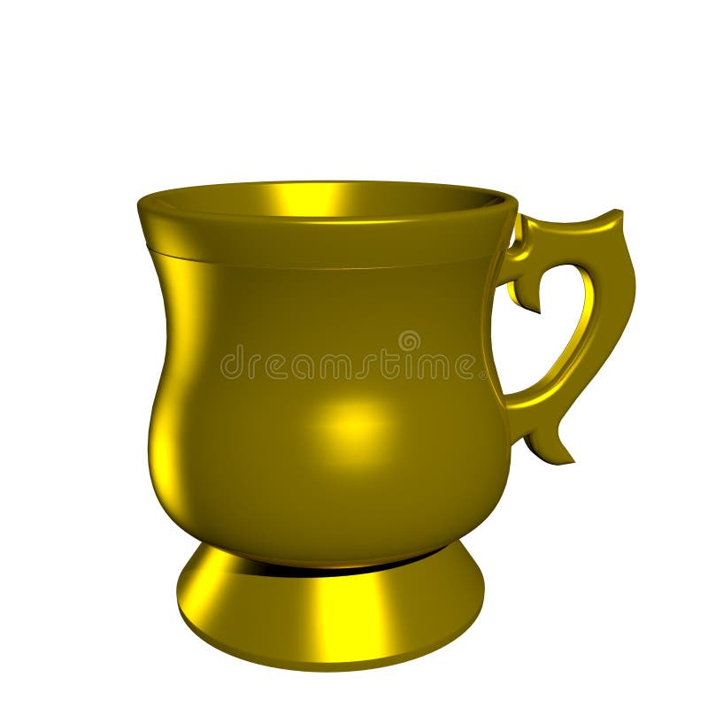Gold mug isolated stock illustration. Illustration of kitchen - 54332755