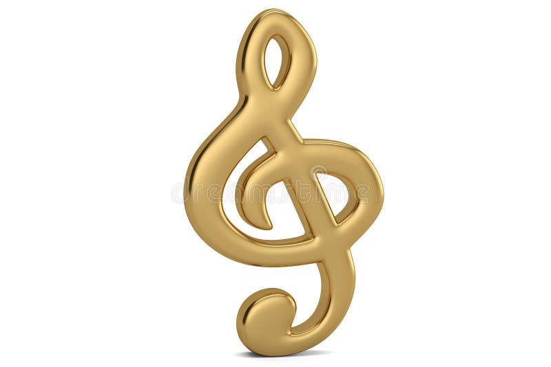 Gold Music Note.3D Illustration. Stock Illustration - Illustration of ...
