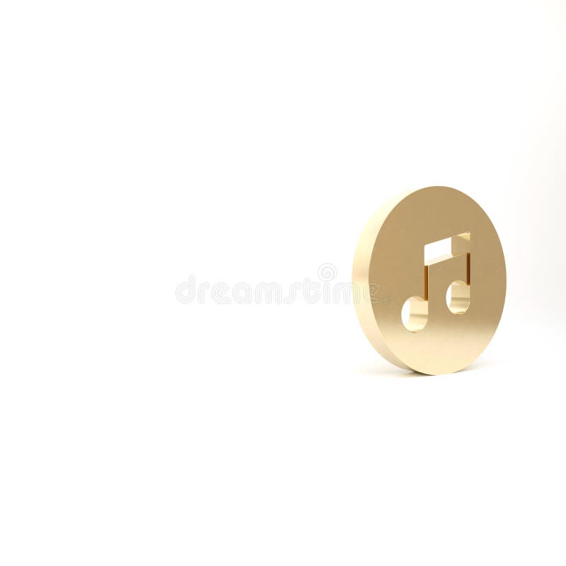Gold Music Equalizer Icon Isolated on White Background. Sound Wave ...