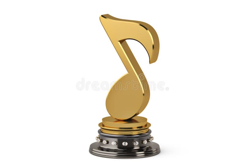 The Gold Music Notes Trophy,3D Illustration. Stock Illustration ...
