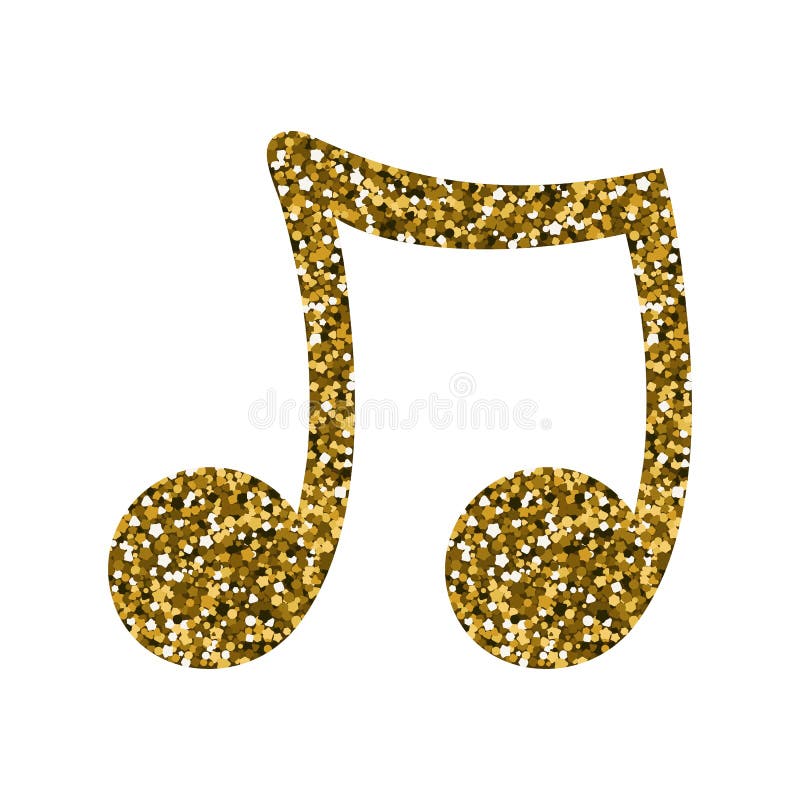 A gold musical note icon stock vector. Illustration of drawing - 176984450