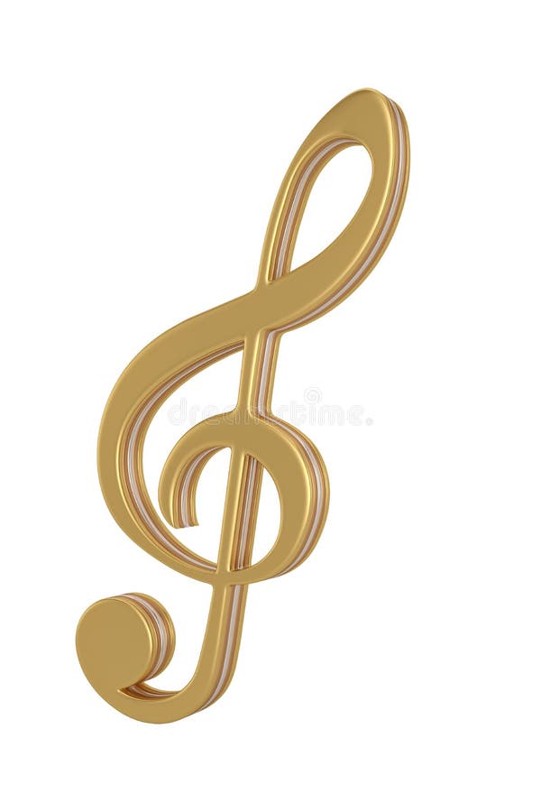 Gold Musical Note Isolated on White Background 3D Illustration Stock ...