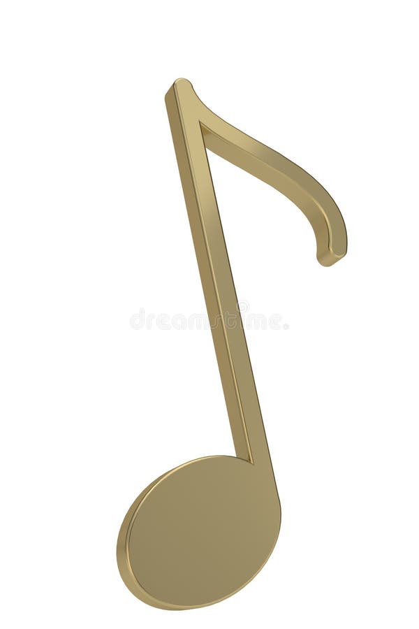Gold Musical Note Trophy Isolated on White Background 3D Illustration ...