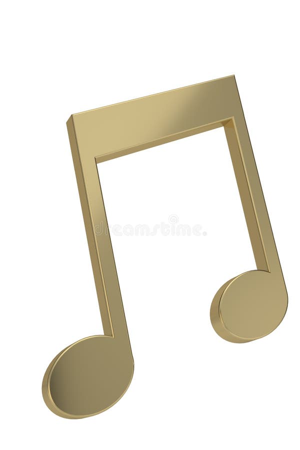 Gold Musical Note Isolated on White Background, 3D Render. 3D ...