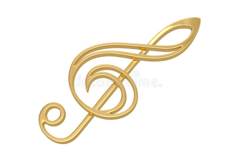 Gold Musical Note Isolated on White Background, 3D Render. 3D ...