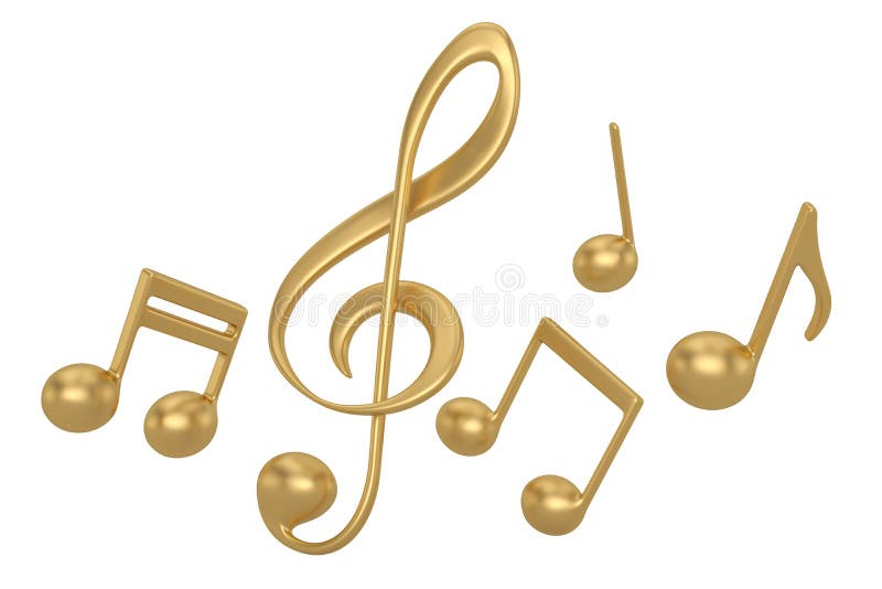 Gold Musical Notes Melody on White Background Stock Vector ...