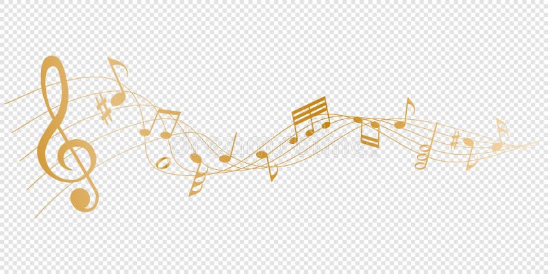 Gold Musical Notes Melody on White Background Stock Vector ...