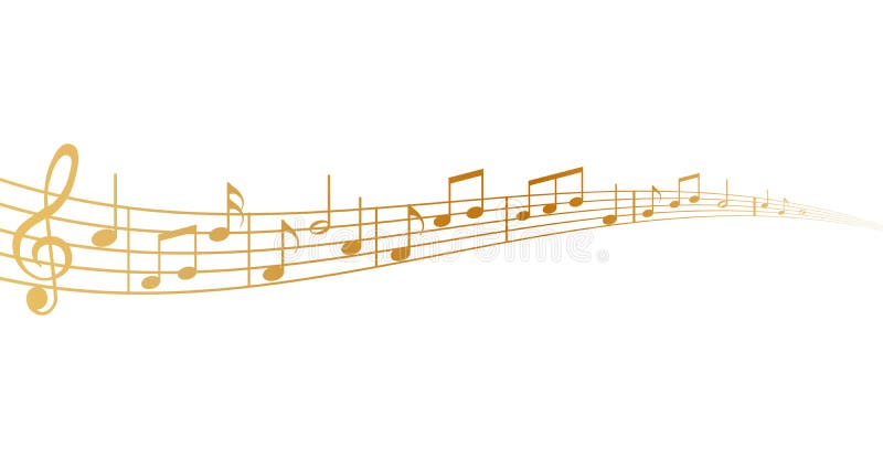 Gold Musical Notes on White Background with Clef Stock Vector ...