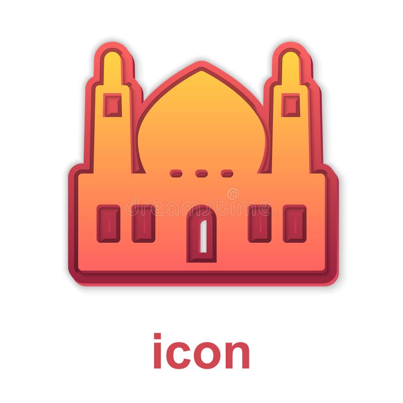 Gold Muslim Mosque Icon Isolated on Black Background. Vector Stock ...